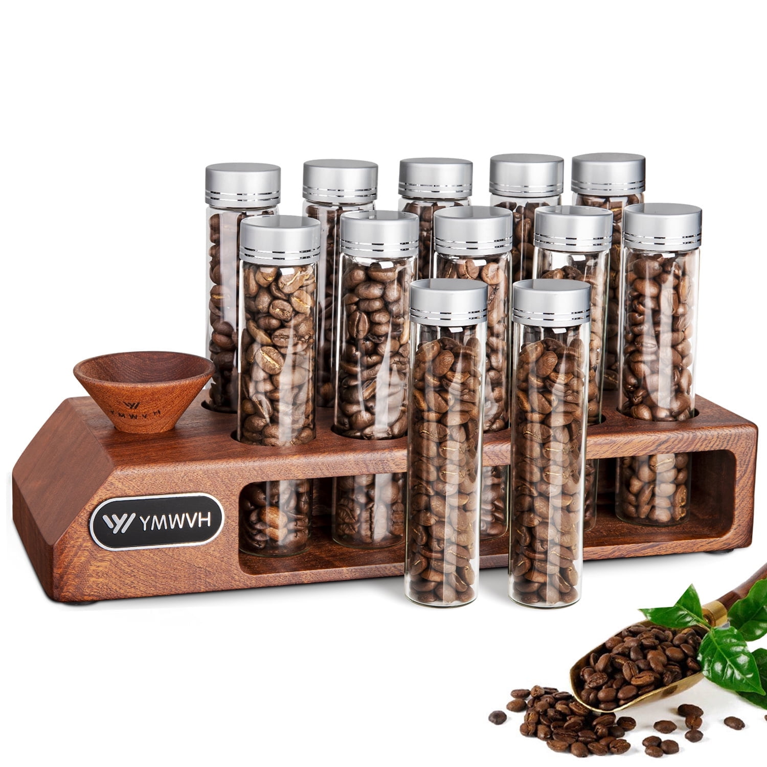 Asunby Single Dose Coffee Bean Storage Tubes 12 Pcs Coffee Bean Cellar ...