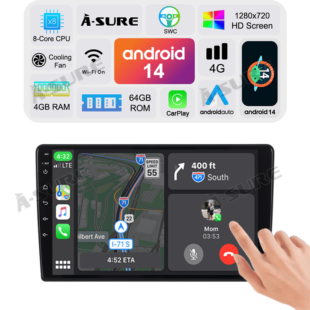 Asure 9" 4+64G Car Stereos For Suzuki Grand Vitara FT GT MK2 (1999-2005) with Android Auto and ...