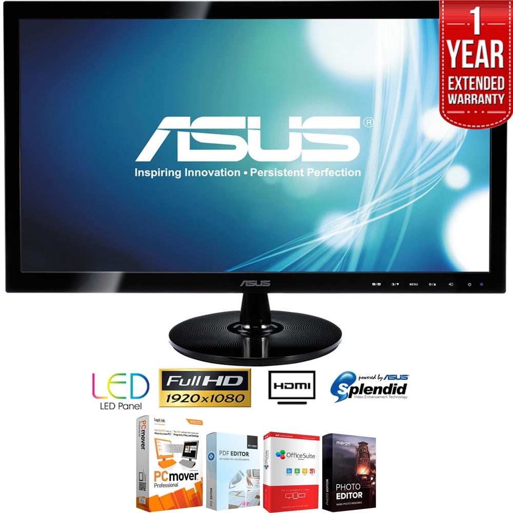 Asus 24" Full HD VGA Backlit LED Monitor (VS248H-P) + Elite Suite 18 ...