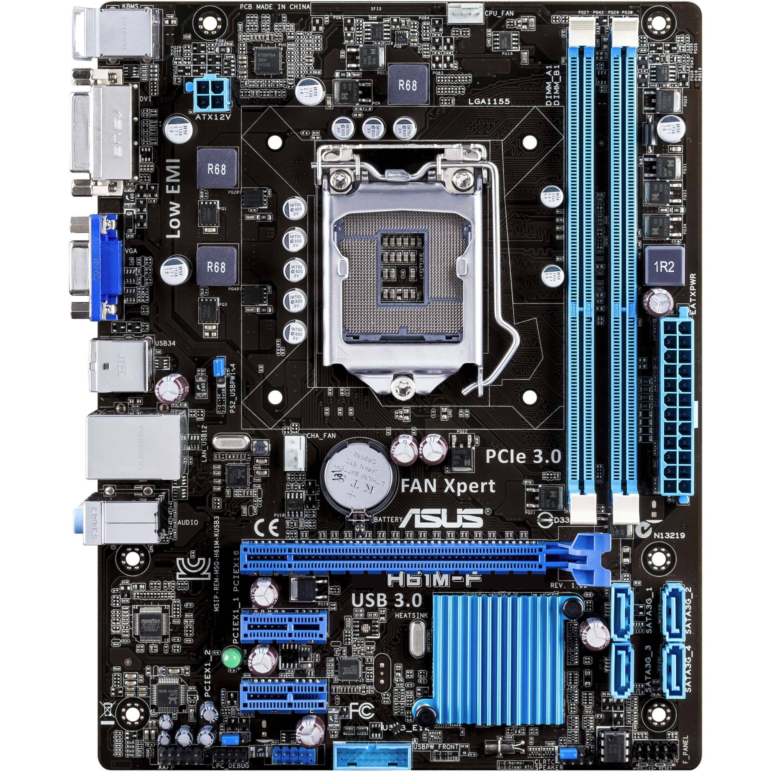 Asus H61M-F Desktop Motherboard, Intel H61(B3) Express Chipset, Socket ...