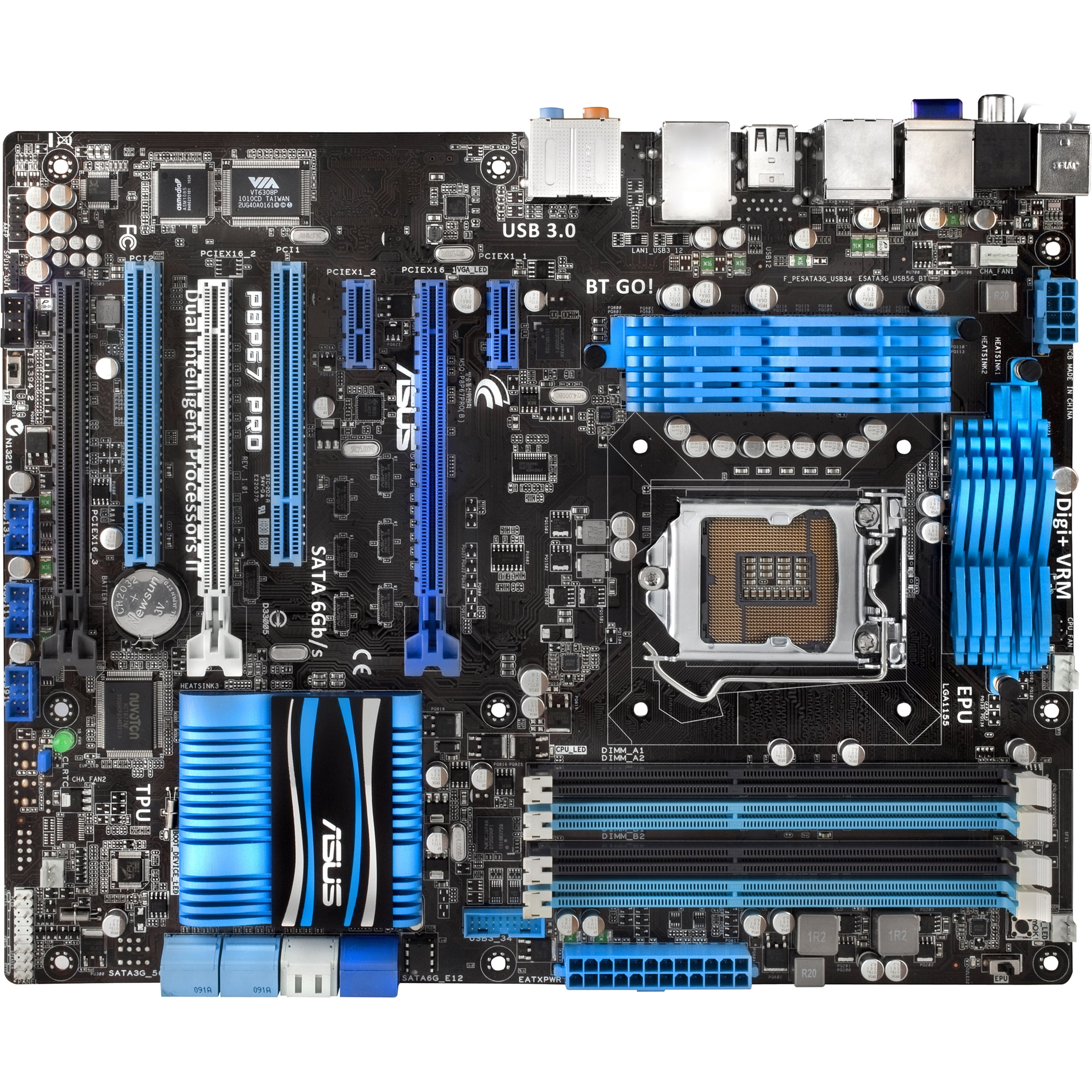 Asus P8P67 PRO Desktop Motherboard, Intel Chipset, Socket H2 LGA-1155 ...