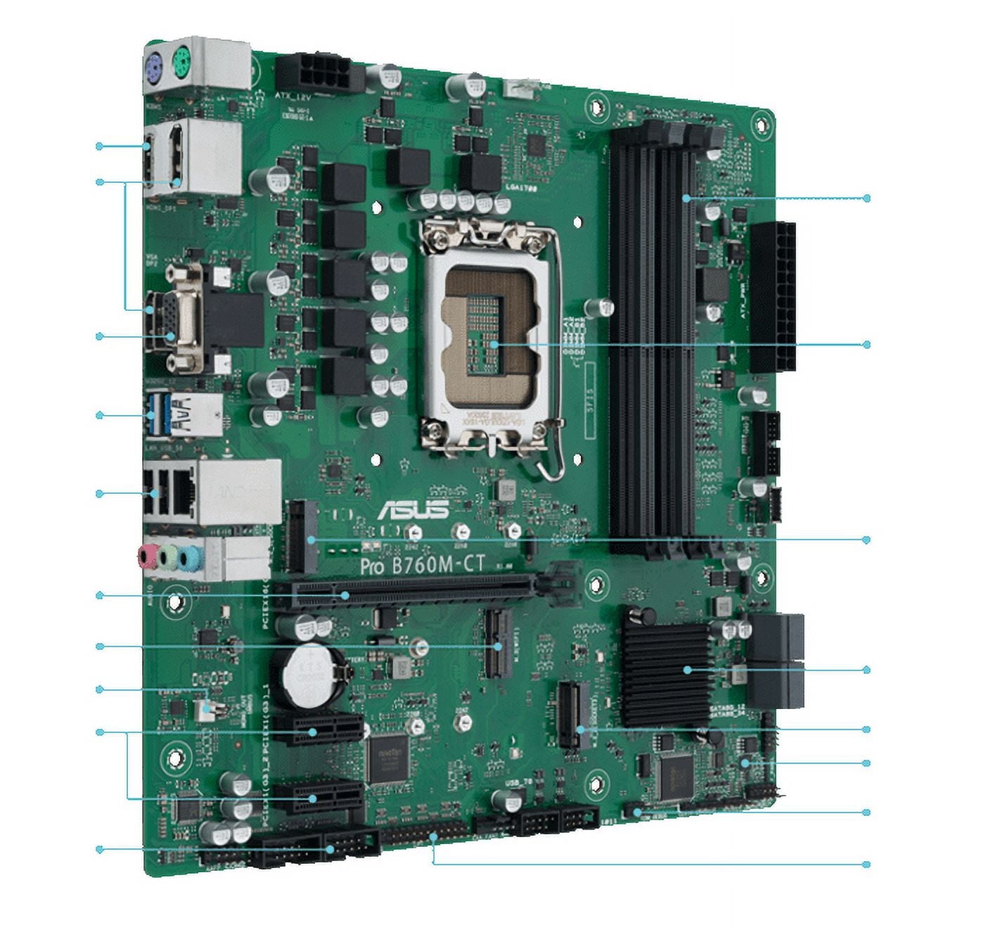 Asus Pro B760M-CT-CSM Industrial Motherboard, Intel B760 Chipset ...