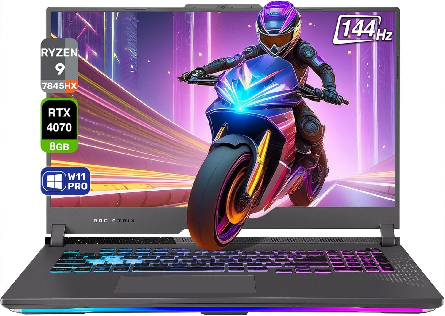 Asus Rog Strix Gaming Laptop, AMD Ryzen 9 7845HX, 64 GB DDR5 RAM, 2 TB PCIe SSD, 17" FHD ...