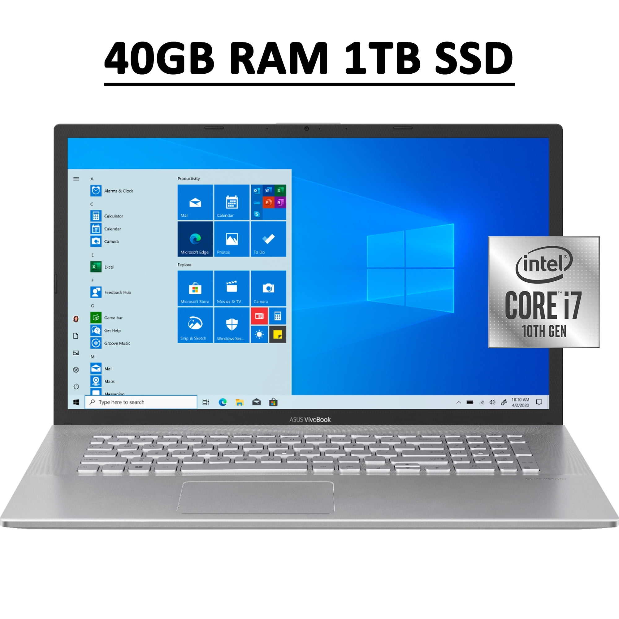 Asus Vivobook 17 Laptop Computer 17.3" HD+ Display 10th Gen Intel Quad ...