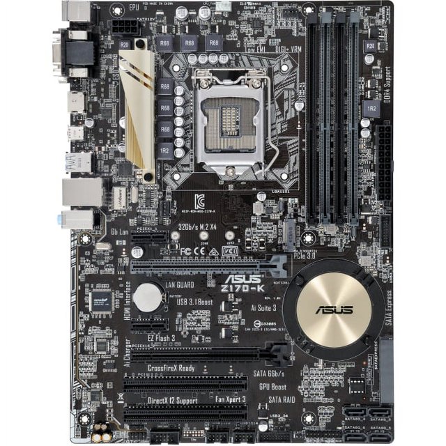Asus Z170-K Desktop Motherboard - Intel Z170 Chipset - Socket H4 LGA-1151 - ATX - 1 x Processor ...