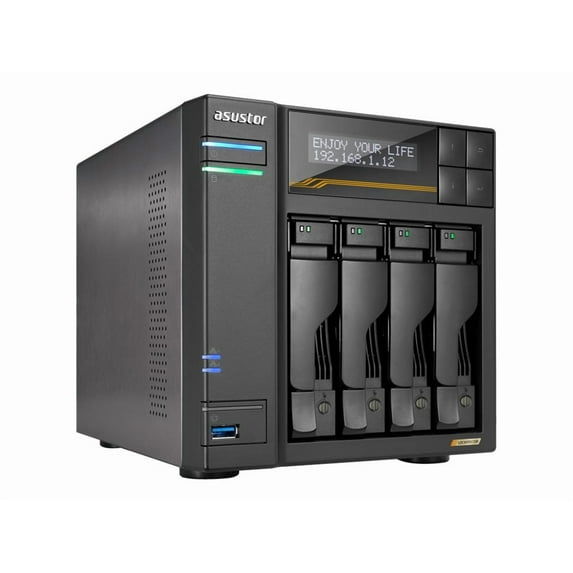 Asustor AS6804T Lockerstor 4 Gen3 4 Bay NAS, Quad-Core 2.3GHz , 2x 10GbE Ports, 16G ECC DDR5,4x ...
