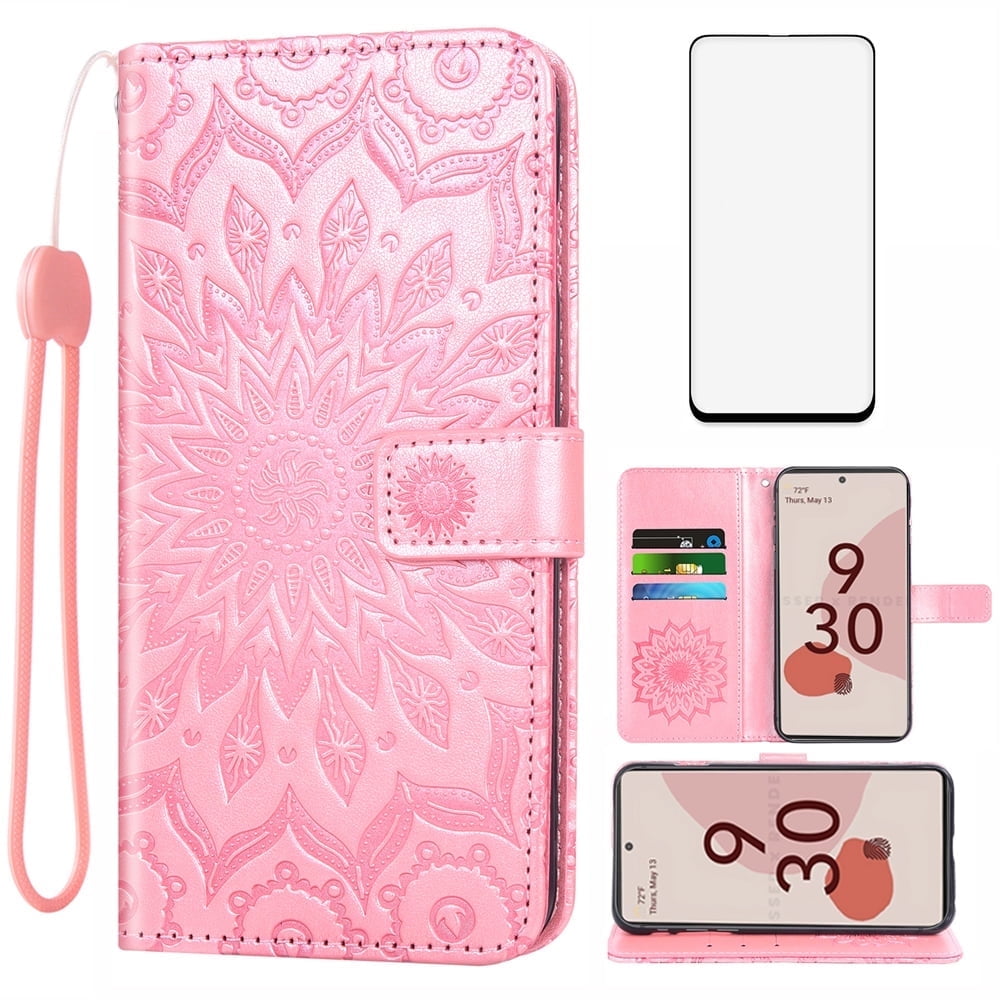 Asuwish Compatible with Google Pixel 6 Wallet Phone Case and Tempered ...