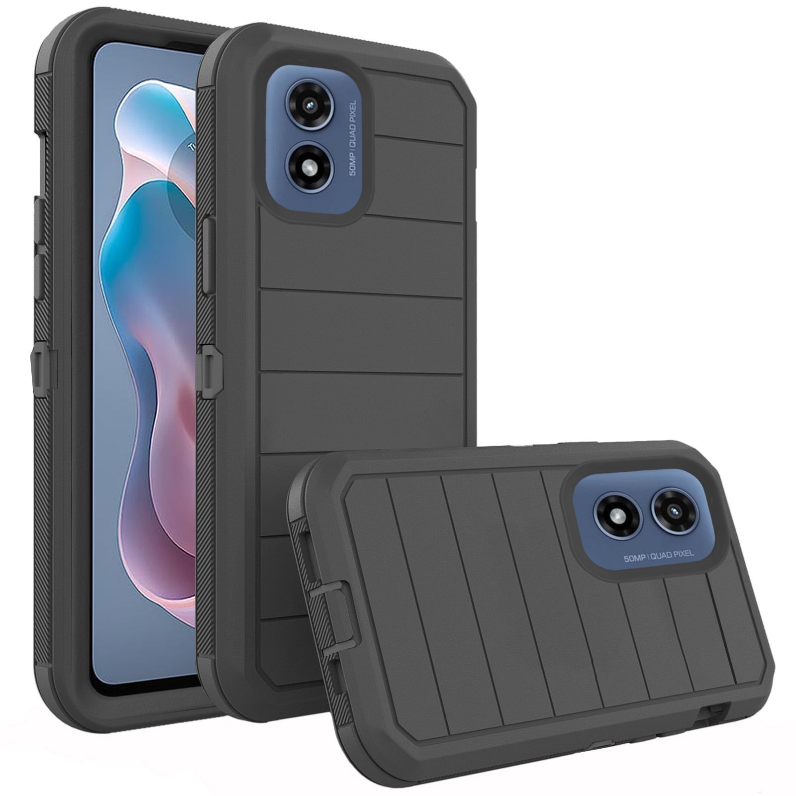 Asuwish Compatible with Moto G Play 4G/5G 2024 Phone Case Hybrid Rugged ...