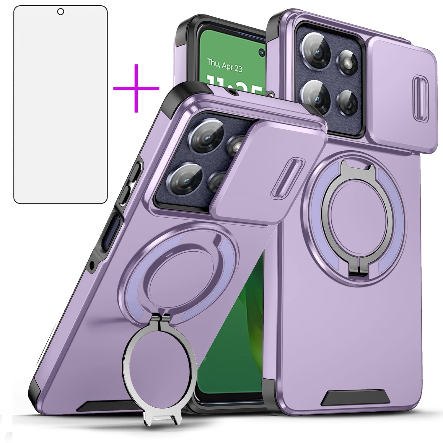 Asuwish Compatible with Motorola Moto G 5G 2025 Phone Case Slide Camera ...