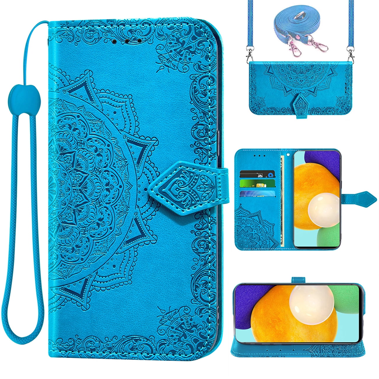 Asuwish Compatible with Motorola Moto X4 Wallet Case Lanyard Leather ...