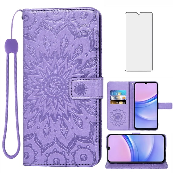 Asuwish, Samsung Galaxy A15 5G/4G Wallet Phone Case, Purple - Walmart.com