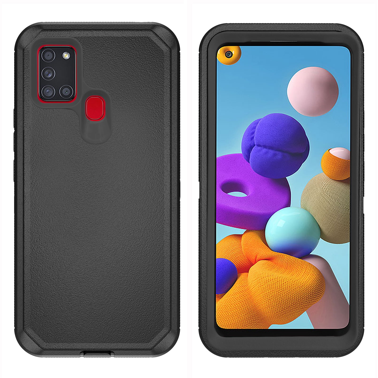 Asuwish Compatible with Samsung Galaxy A21S Phone Case Hybrid Rugged ...