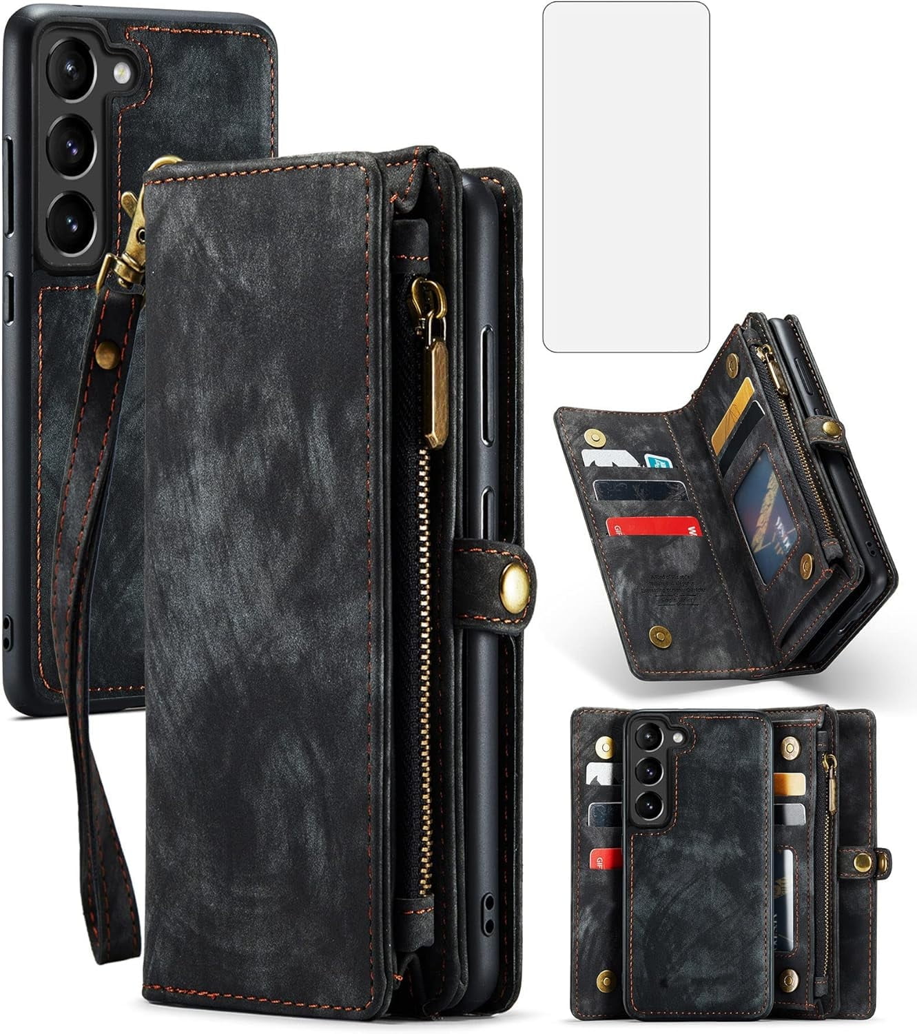 Asuwish Compatible with Samsung Galaxy S23 5G Phone Case Zipper Wallet ...