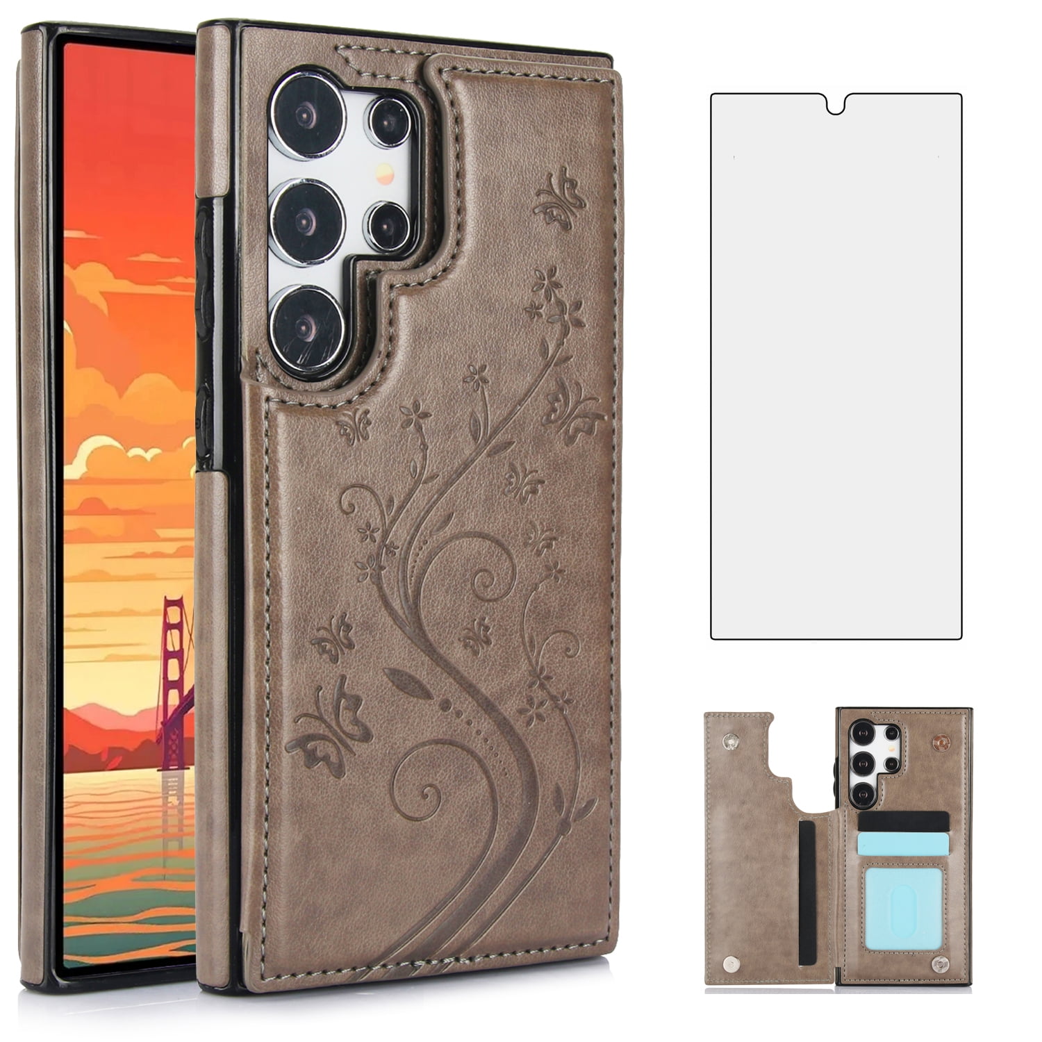 Asuwish Compatible with Samsung Galaxy S24 Ultra 5G Wallet Phone Case ...