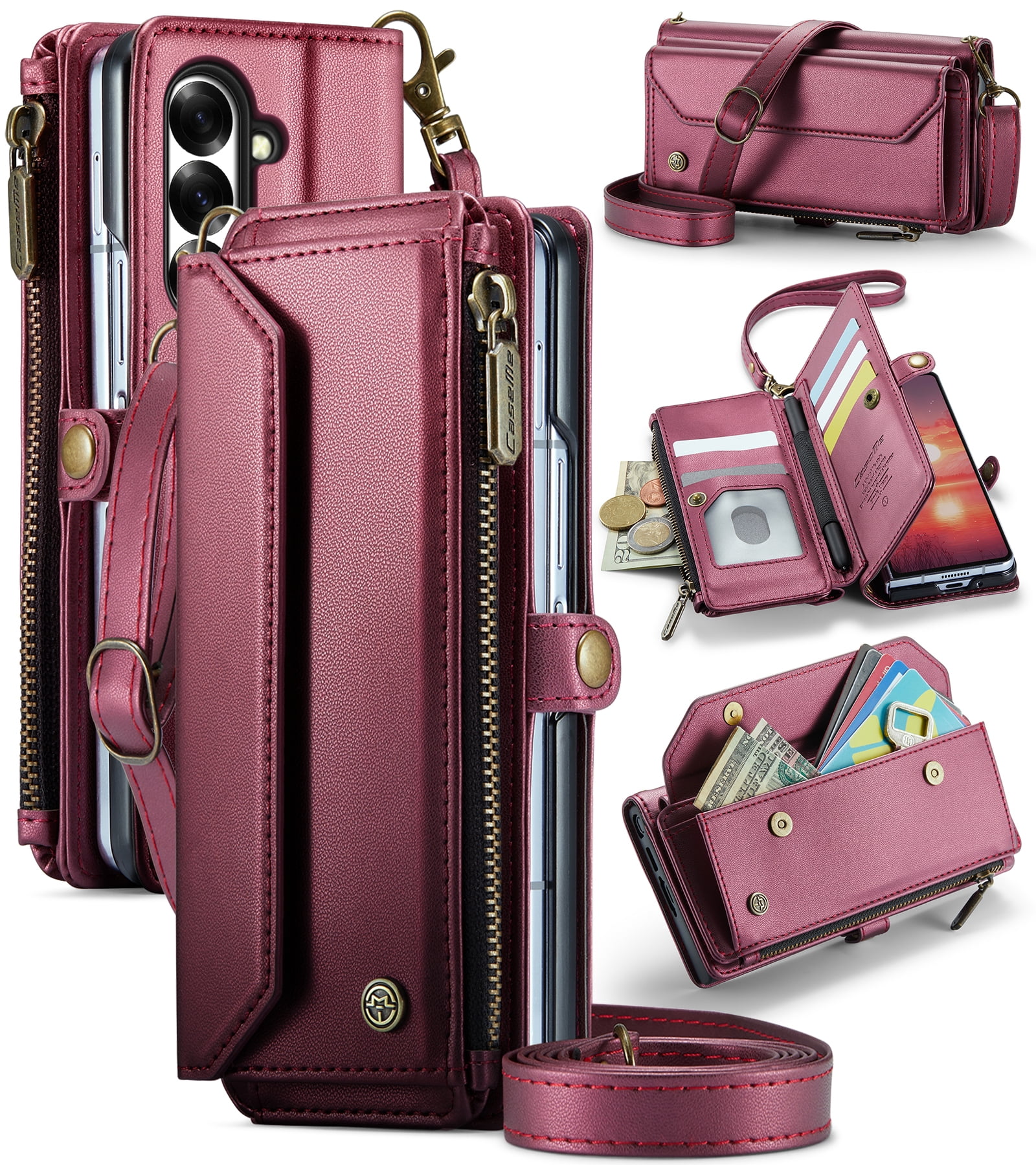 Asuwish Compatible with Samsung Galaxy Z Fold 7 5G 2025 Zipper Wallet ...