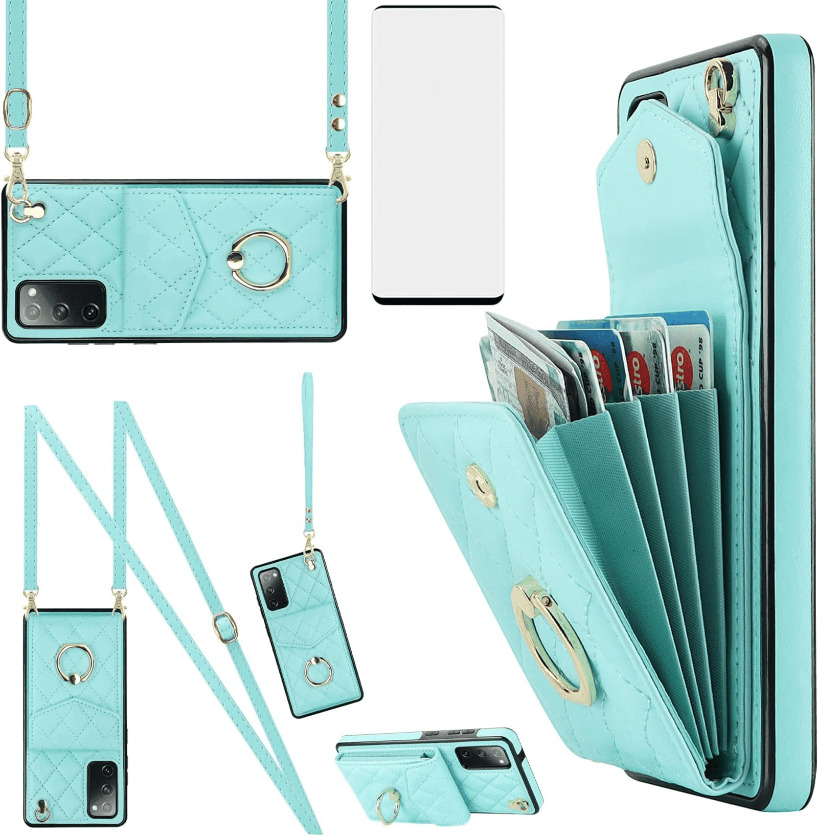 Asuwish Compatible with Samsung Galaxy S20 FE 5G 6.5 inch Wallet Phone Case Screen Protector ...