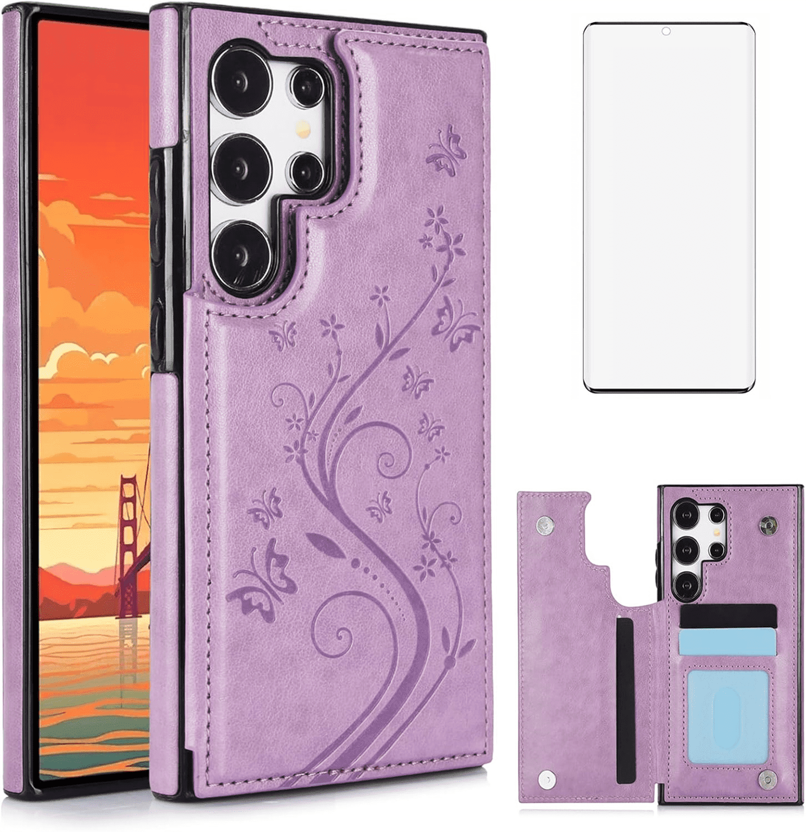 Asuwish Compatible with Samsung Galaxy S25 Ultra 5G Wallet Phone Case ...