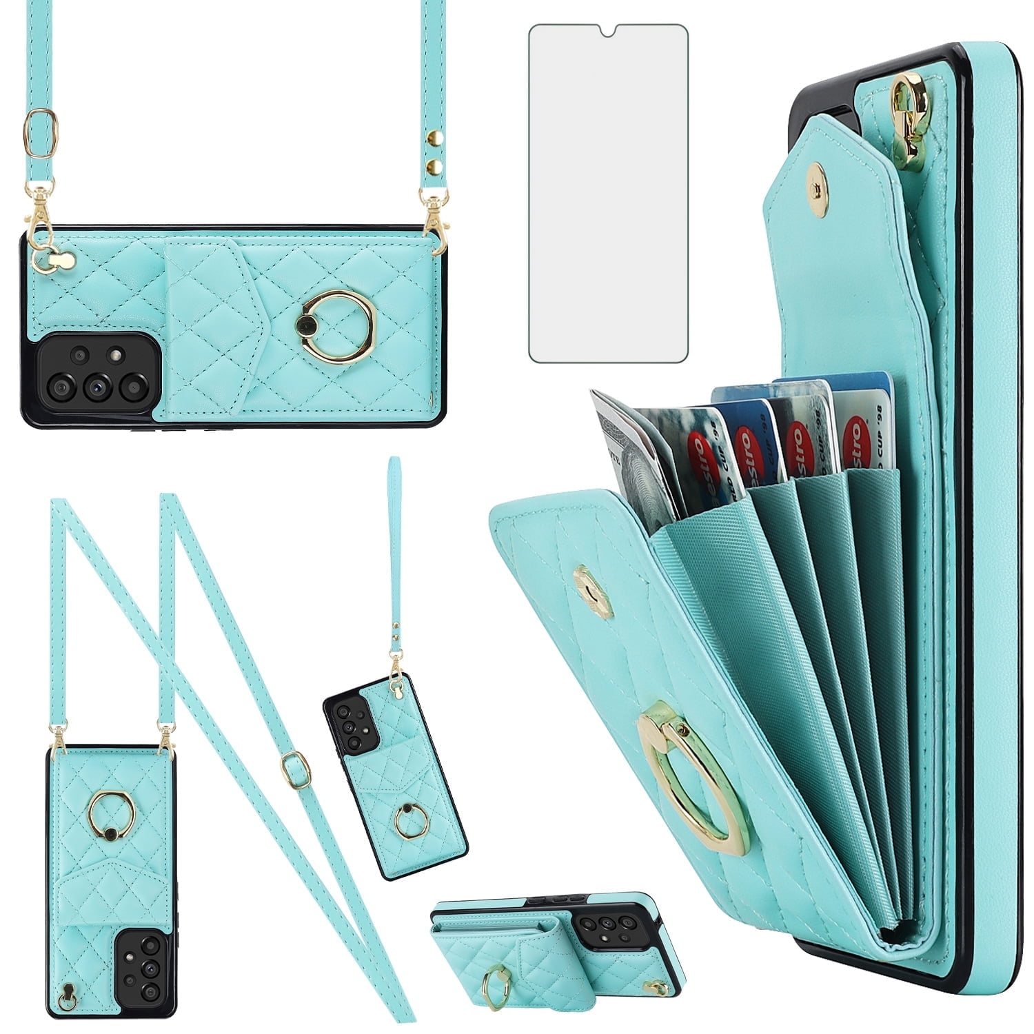 Asuwish Compatible with Samsung Galaxy S20 Plus S20+ 5G Wallet Phone Case Tempered Glass Screen ...