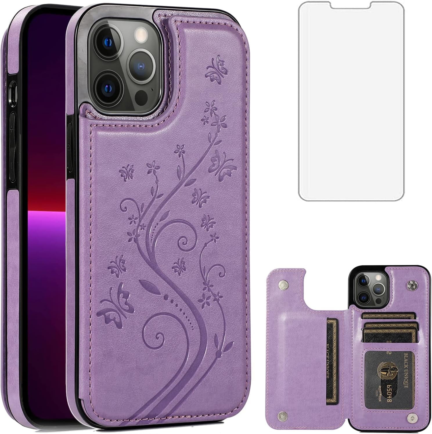 Phone Case for iPhone 13 Pro 6.1 inch with Tempered Glass Screen ...