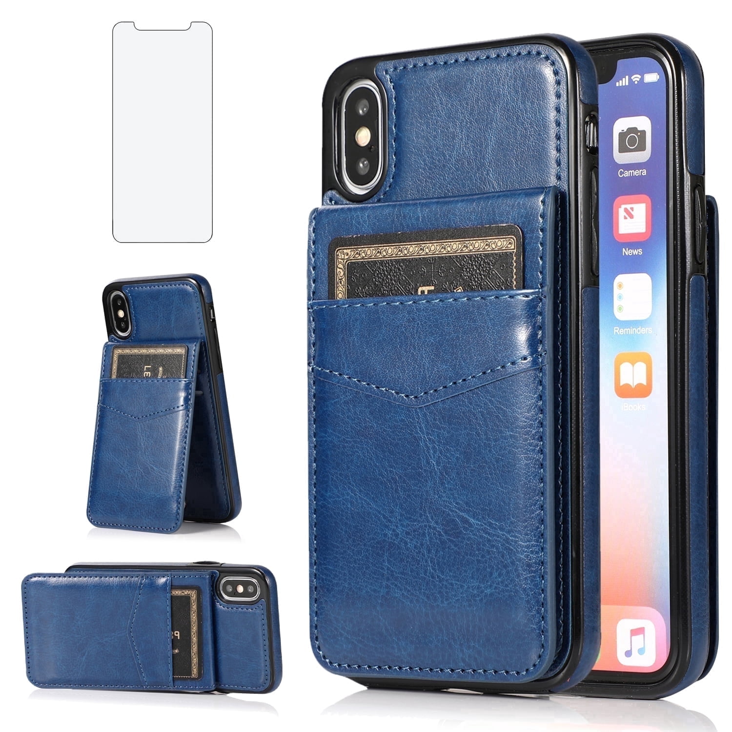 Asuwish Screen Protector Included PU Leather Soft Shell Wallet Cell ...