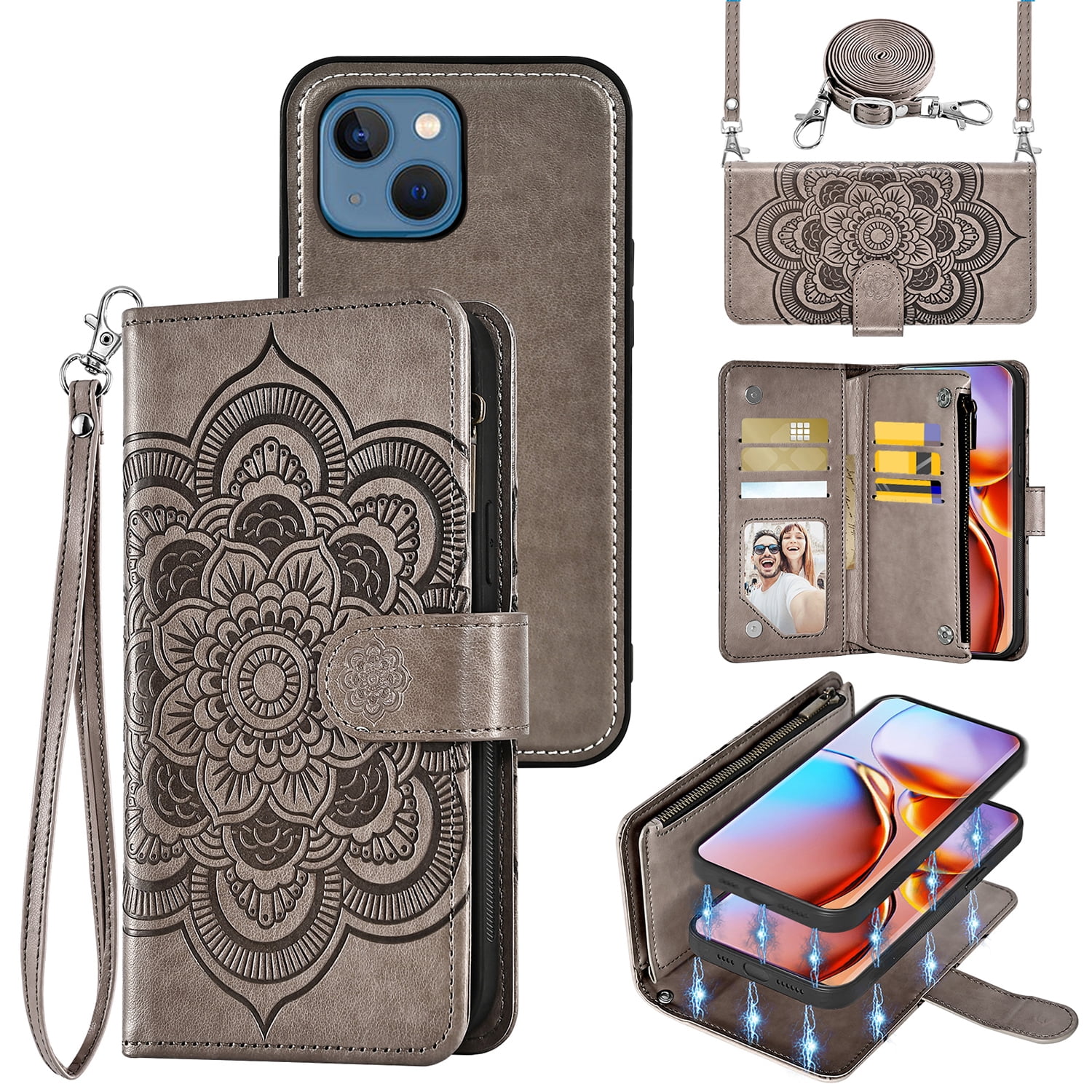 Asuwish Phone Case for Samsung Galaxy S25 Plus S25+ 5G Zipper Wallet ...