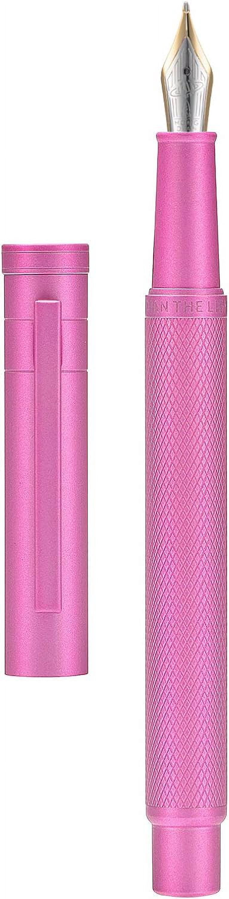 Asvine Pink Forest Fountain Pen Bent Nib, Classic Design with Converter ...