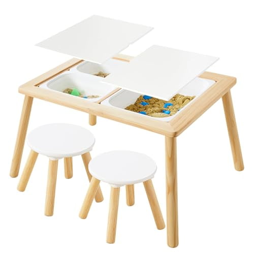 Asweets Sensory Table for Toddlers, Indoor Table with Storage Bins ...