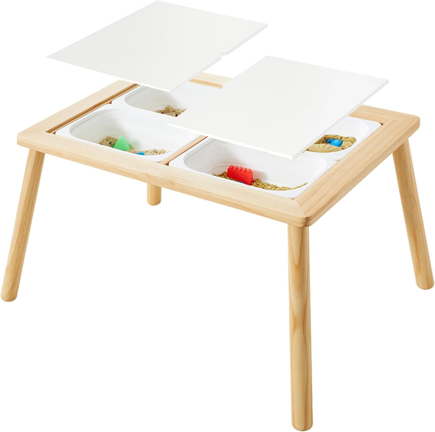 Asweets Sensory Table for Toddlers, Indoor Table with Storage Bins ...