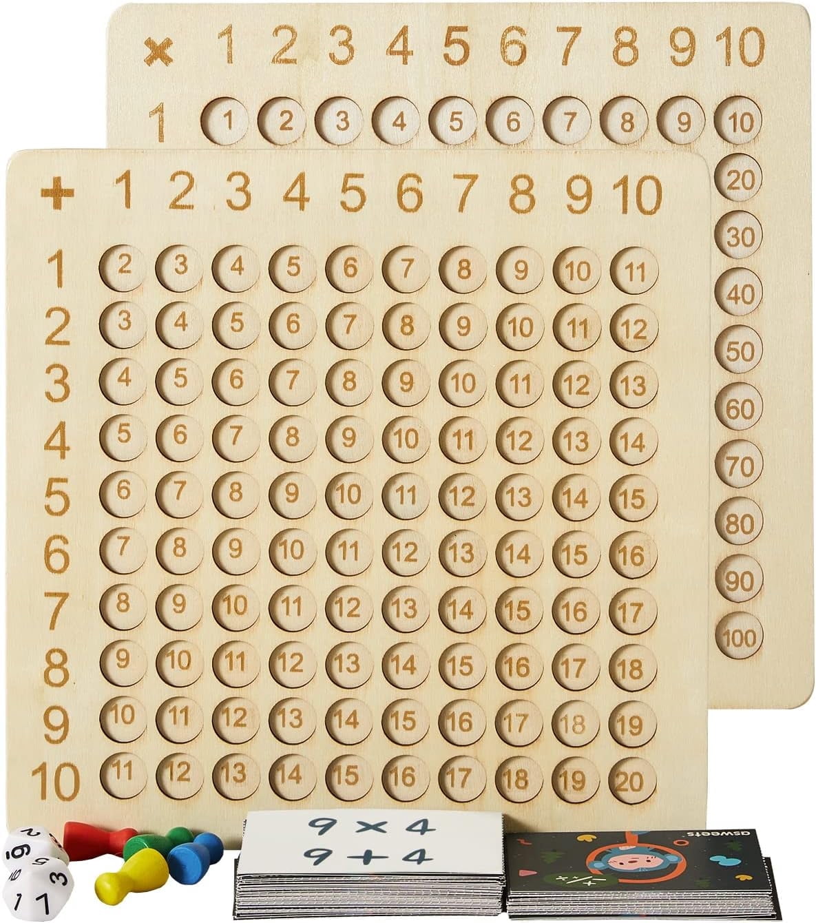 Asweets Wooden Montessori Multiplication Board Game and Addition Games ...