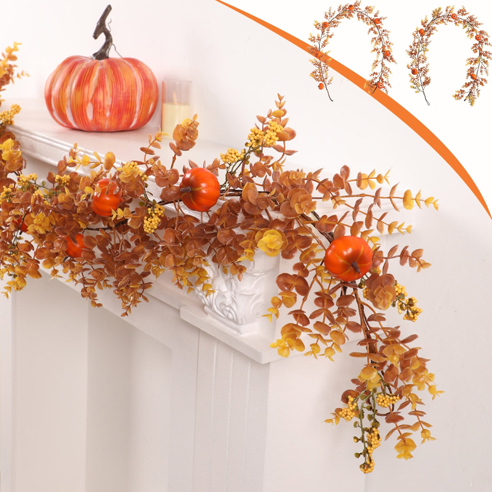 Asxite Home Decoration, 180cm Pumpkin Vines Thanksgiving Halloween Fall Decor - Walmart.com