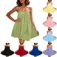 Asxite Summer Dresses for Women Casual Solid Adjustable Spaghetti Strap ...