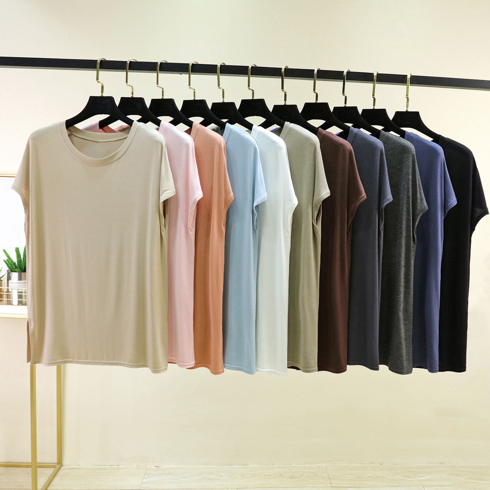 Asxite Tank Tops for Women Plus Size Sleeveless Solid Color Round Neck ...