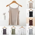 Asxite Tank Tops for Women Sleeveless Solid Color Round Neck Spaghetti ...