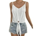 Asxite Tank Tops for Women Sleeveless Solid Color V Neck Spaghetti ...