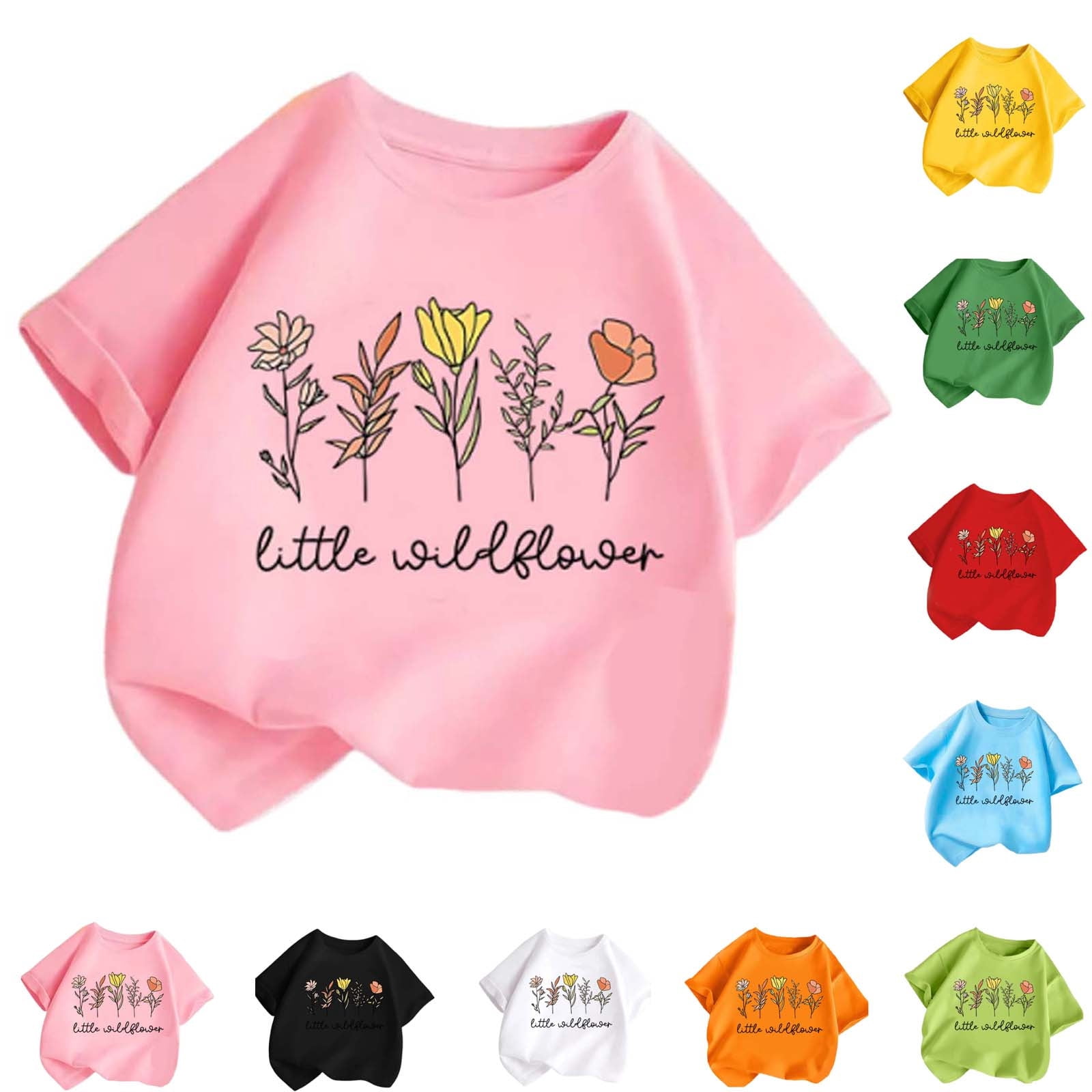 Asxite Toddler Girls Tshirt Print Short Sleeve Crew Neck Fashion Casual ...