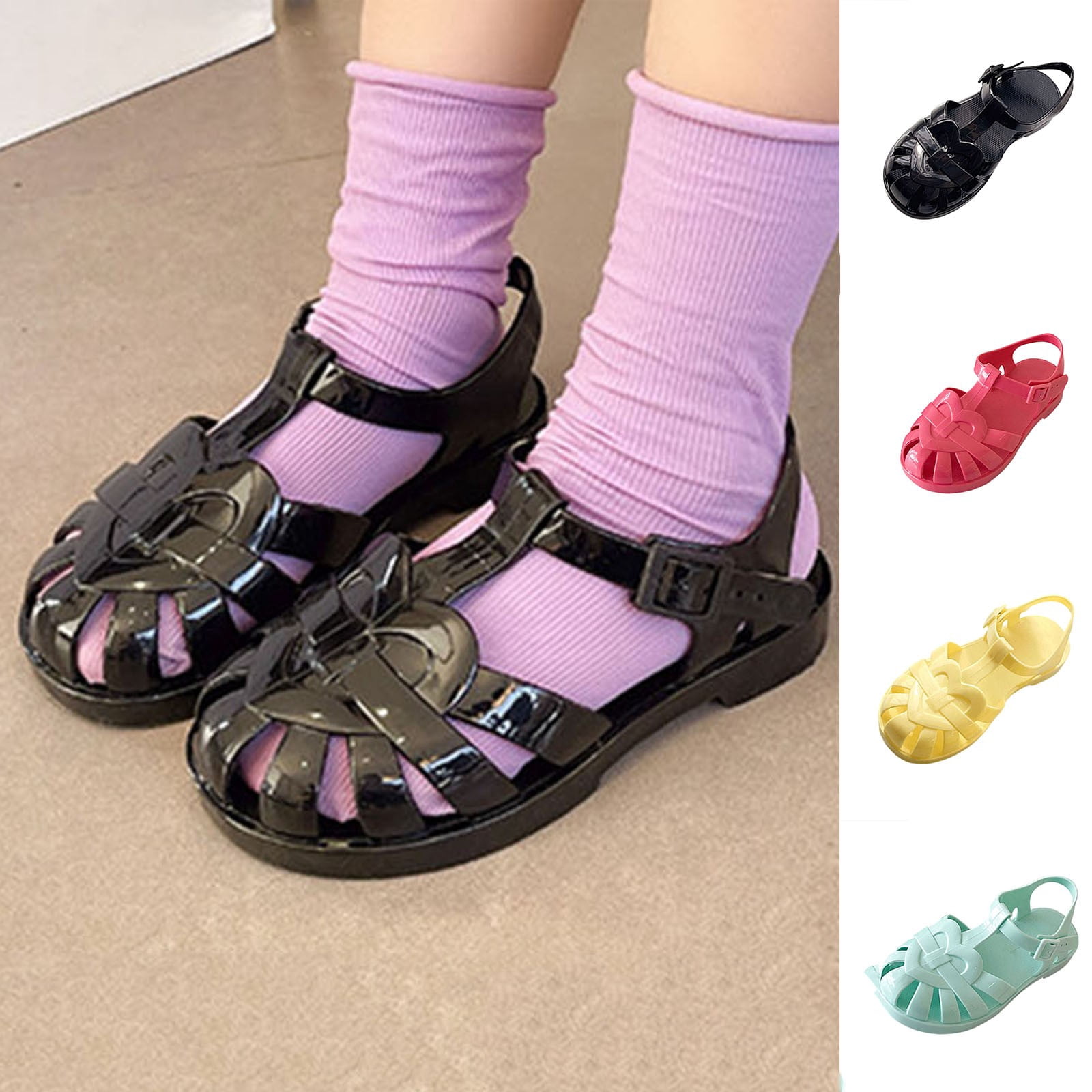 Asxite Toddler Sandals Girl Soft Sole Crystal Jelly Princess Sand Style ...