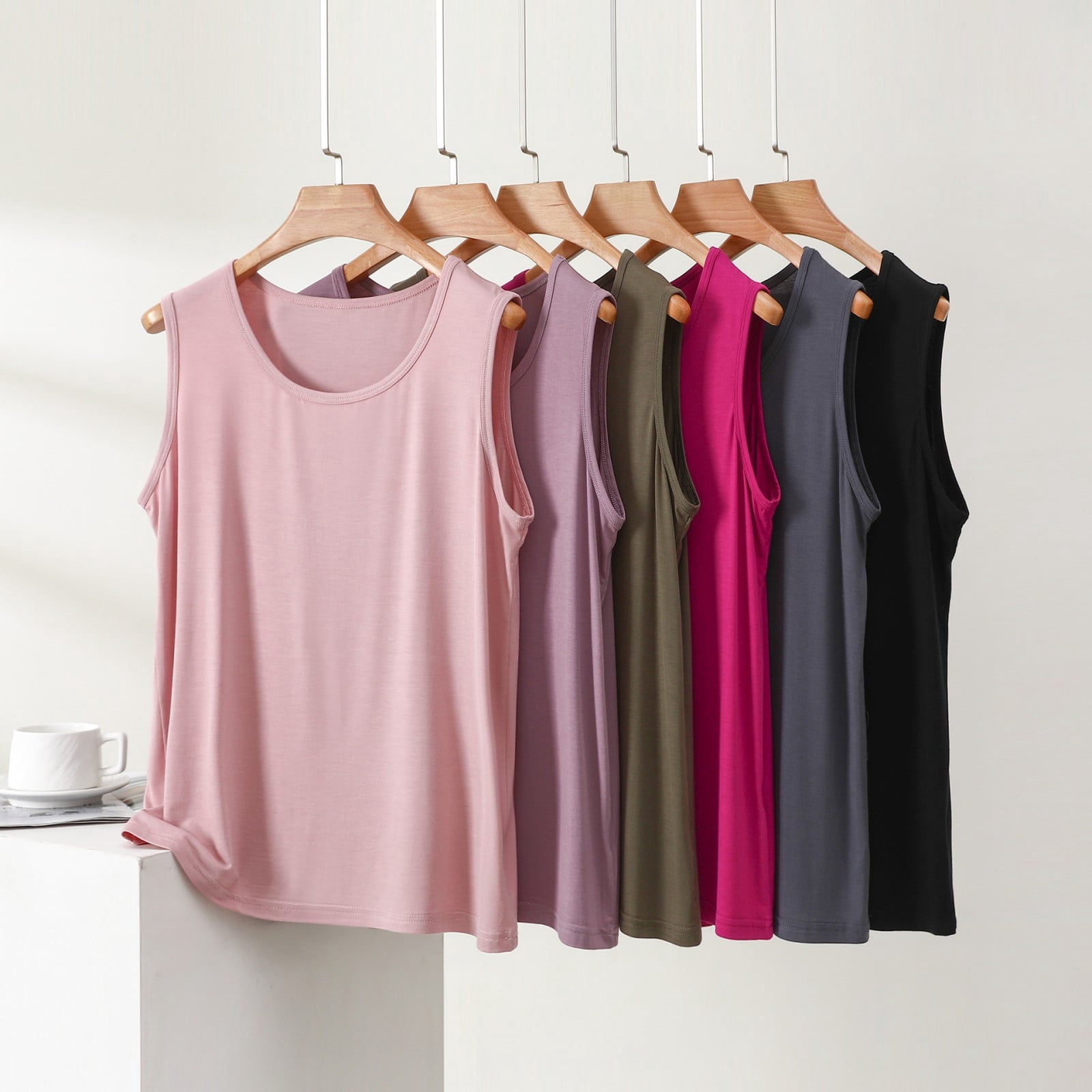 Asxite Womens Pajamas Fashion Casual Loose Breathable Sleeveless Crew ...