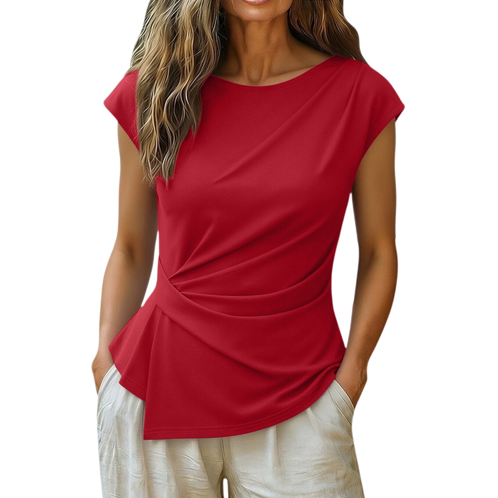 Asymmetric Tops For Women Tight Shirts For Women Basic V Neck Slim T ...