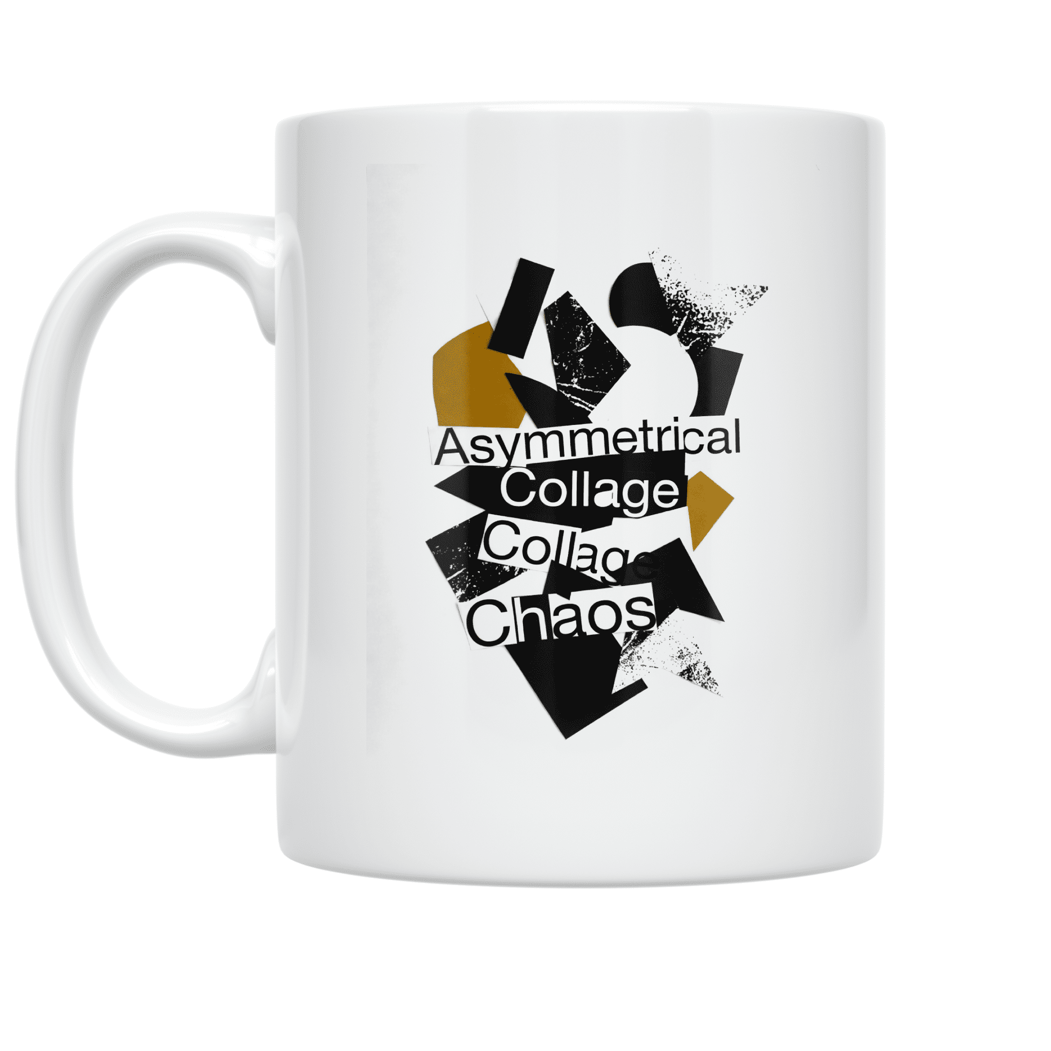 Asymmetrical Collage Chaos - Abstract Art Enthusiast - 11 oz Ceramic ...