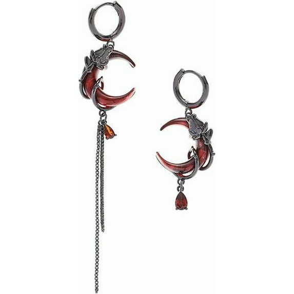 Asymmetrical Moon Drop Earrings Fashionable Moon Earrings Statement Ear ...