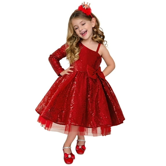 Asymmetrical Off Shoulder Long Sleeve Party Dress For Girls Gown With ...