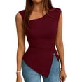 Asymmetrical Tops for Women Summer Sleeveless Irregular Straps Slim Fit ...