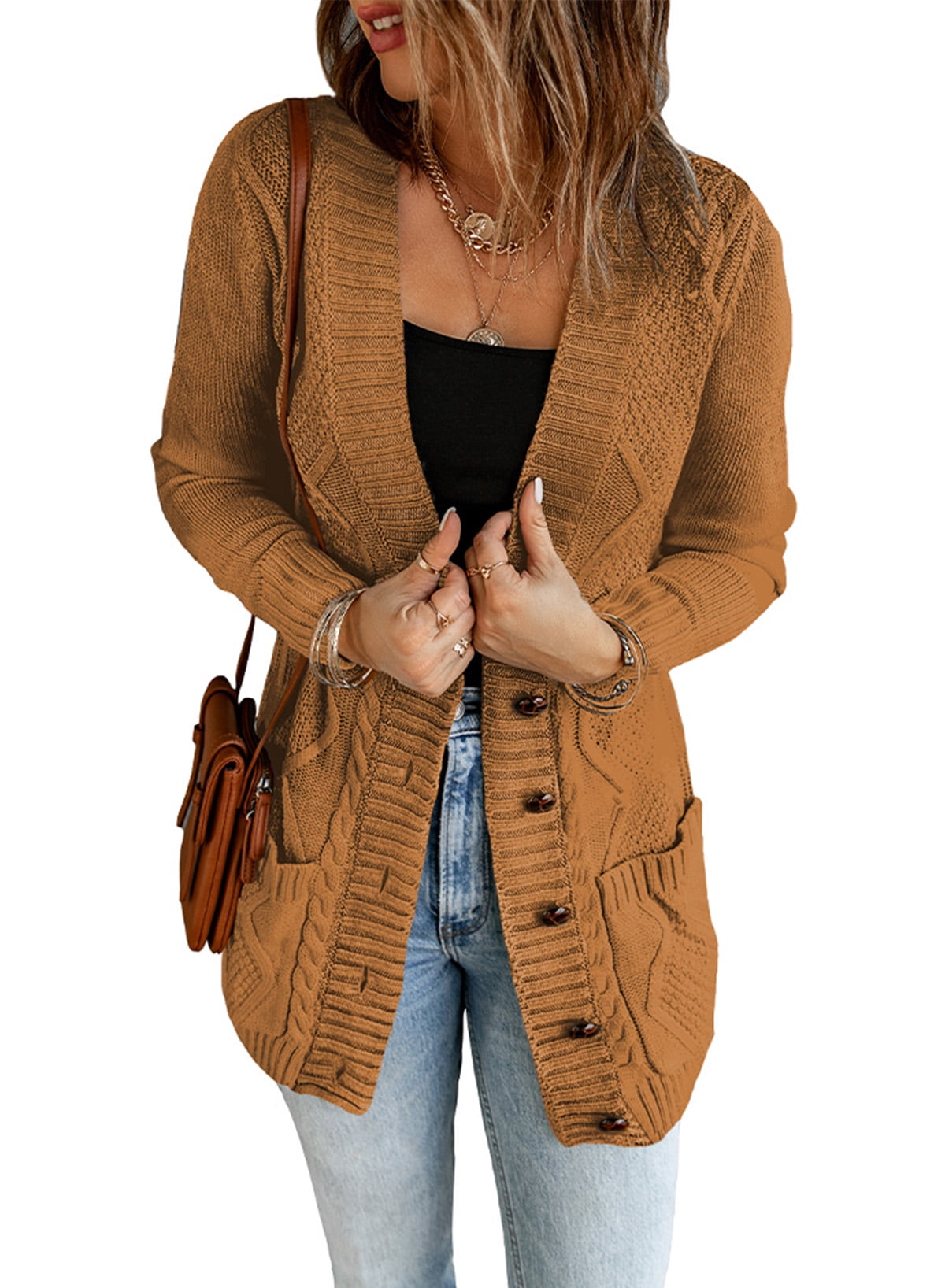 Asyoly Women's Cardigans Button Down Knit Cardigan Sweaters For Women ...