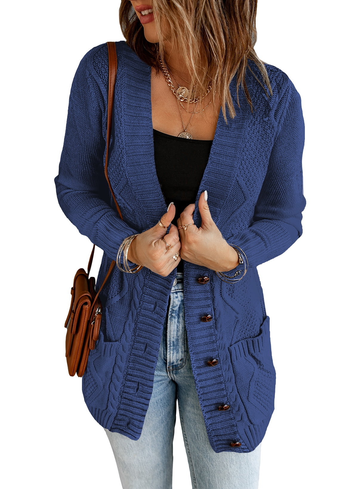 Asyoly Womens Cardigans Button Up Cardigans For Women Chunky Cardigan ...