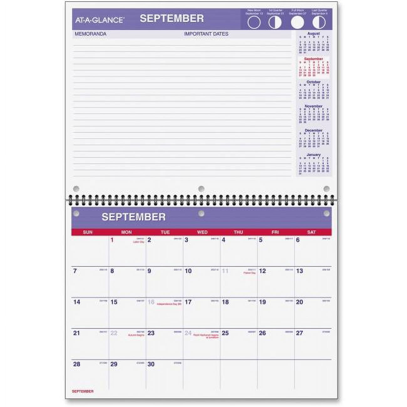 At A Glance 16 Months Academic Desk & Wall Calendar - White - Walmart.com