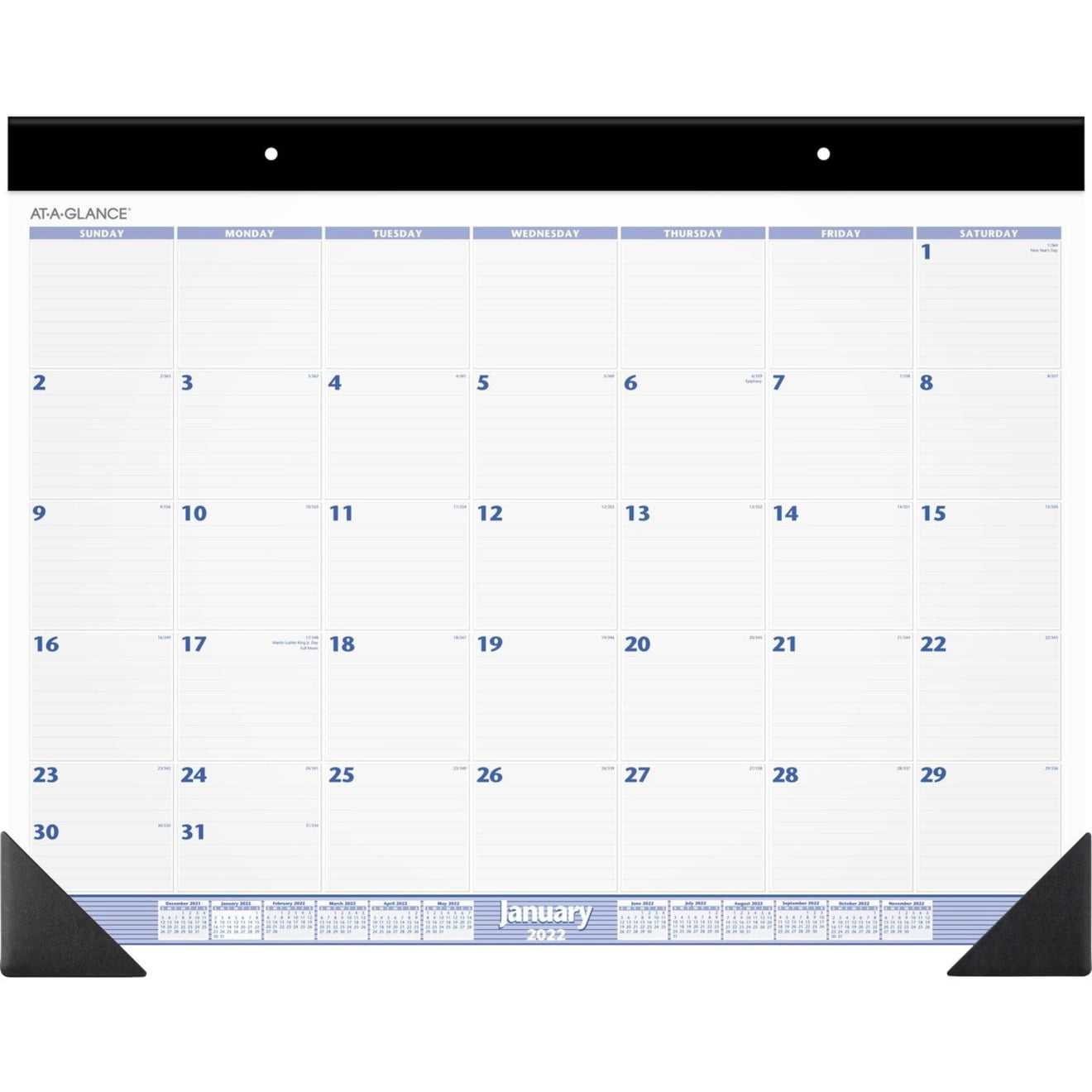 At-A-Glance 2022 Monthly Desk Pad Calendar, Blue/Gray, Large, 24" x 19 ...