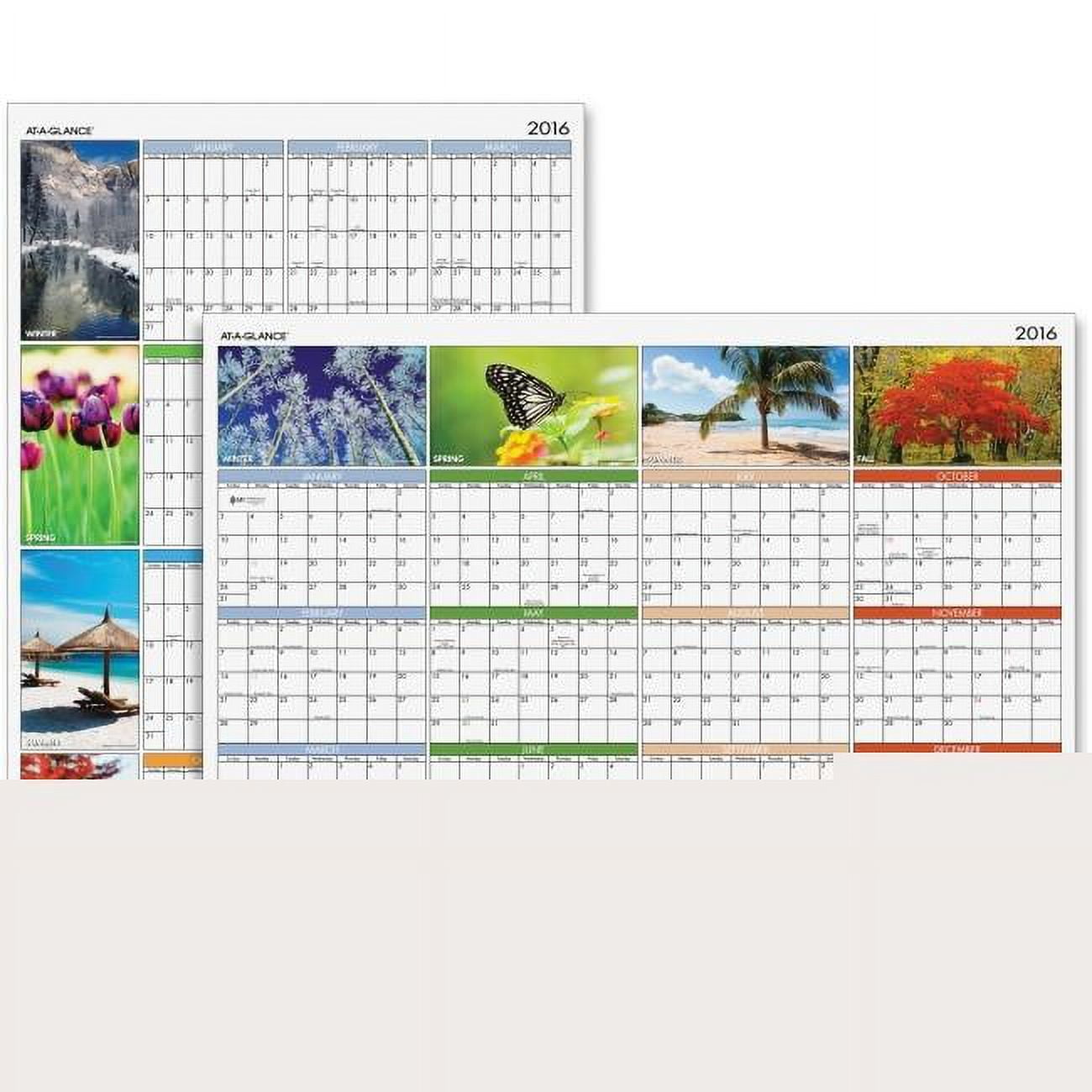 At A Glance 36 x 24 in. Erasable Yearly Wall Planner Calendar 2016 ...