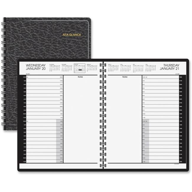 At A Glance 8.5 X 11 in. 24-Hour Daily Appointment Book, Simulated ...