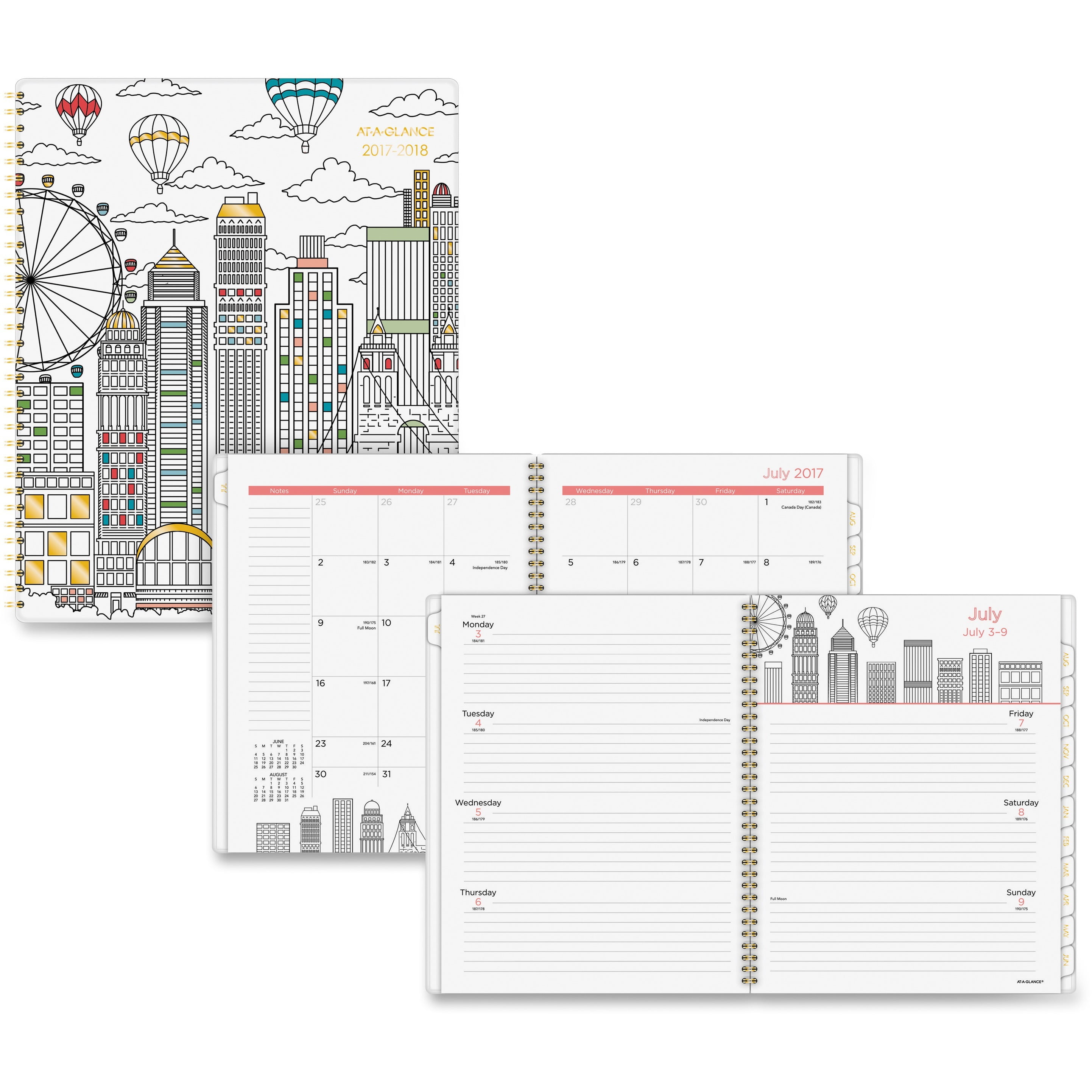 At-A-Glance, AAG1017905A, Cityscape Academic Weekly/Monthly Planner, 1 ...