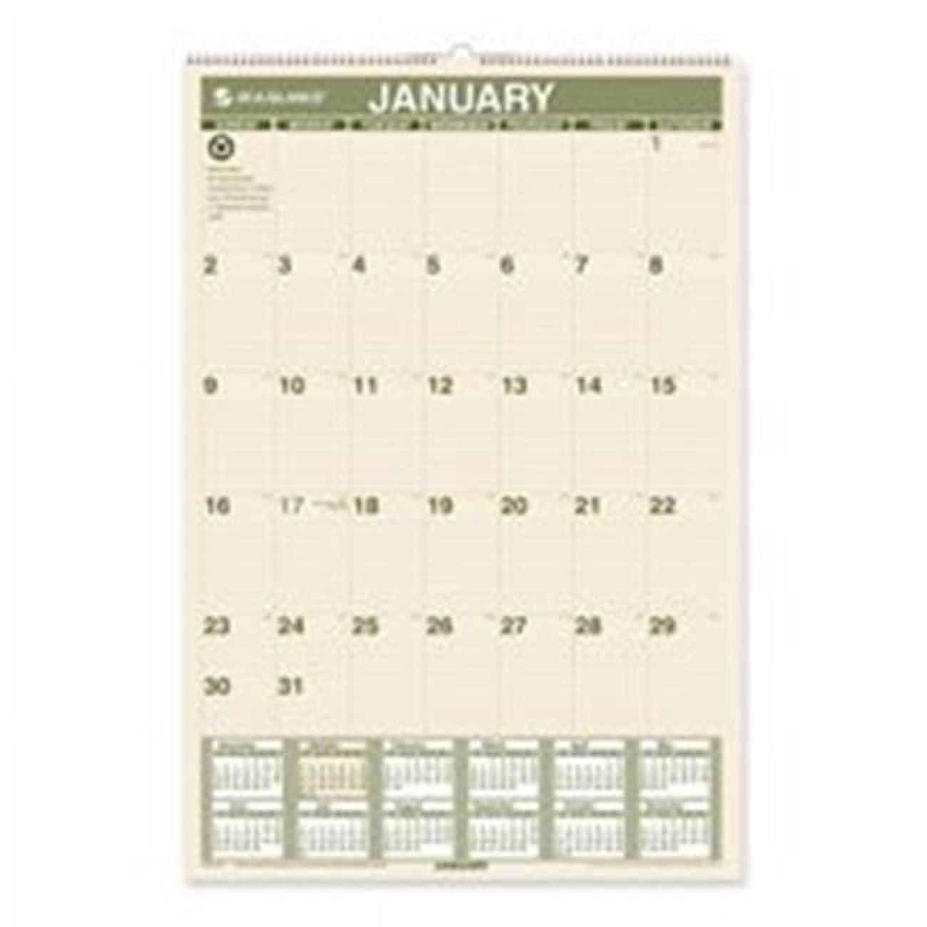 At-A-Glance AAGPM3G28 Wall Calendar- Recycled- 12-Month- Jan-Dec- 15 ...